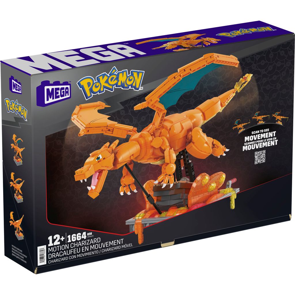 Mega Pokémon Motion Charizard -rakennussetti - Toybox verkkokauppa